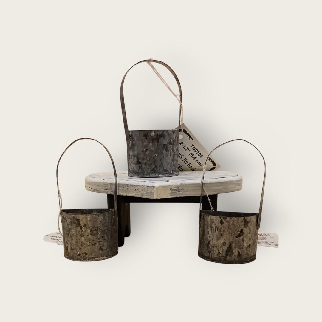 Galvanized Tin Half Buckets W/handle--lot of 11--great for Tier Trays ...