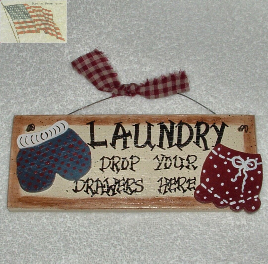 Wooden Sign Laundry Drop Your Drawers Here - Etsy