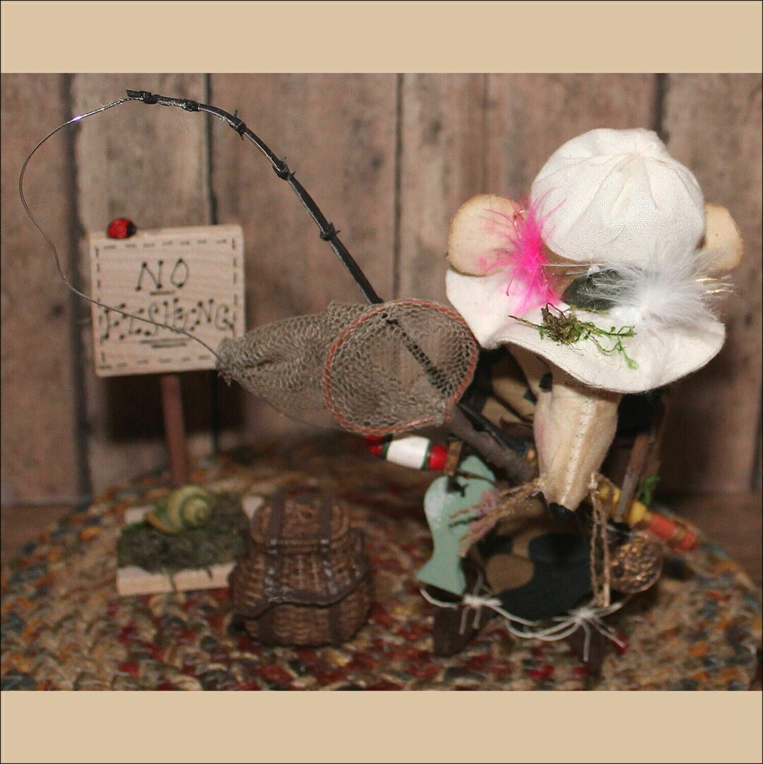 Ratón pescador primitivo palo red creel signo 109WD - Etsy España