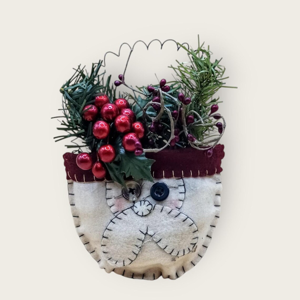 Felt Christmas Pouches--santa or Snowman--pip Berries --greenery--#150 ...