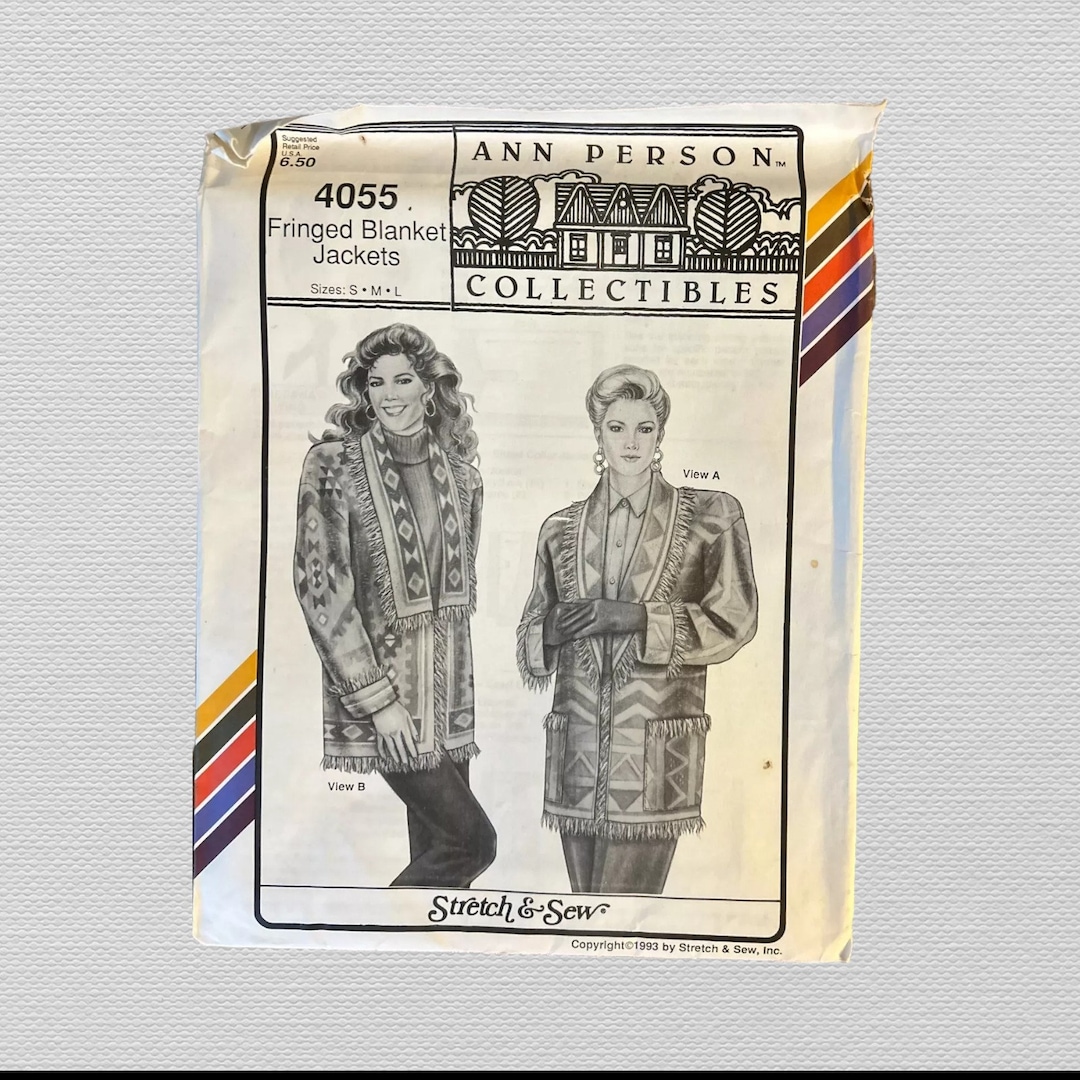 Fringed Blanket Jackets Sewing Patternvintageuncut - Etsy