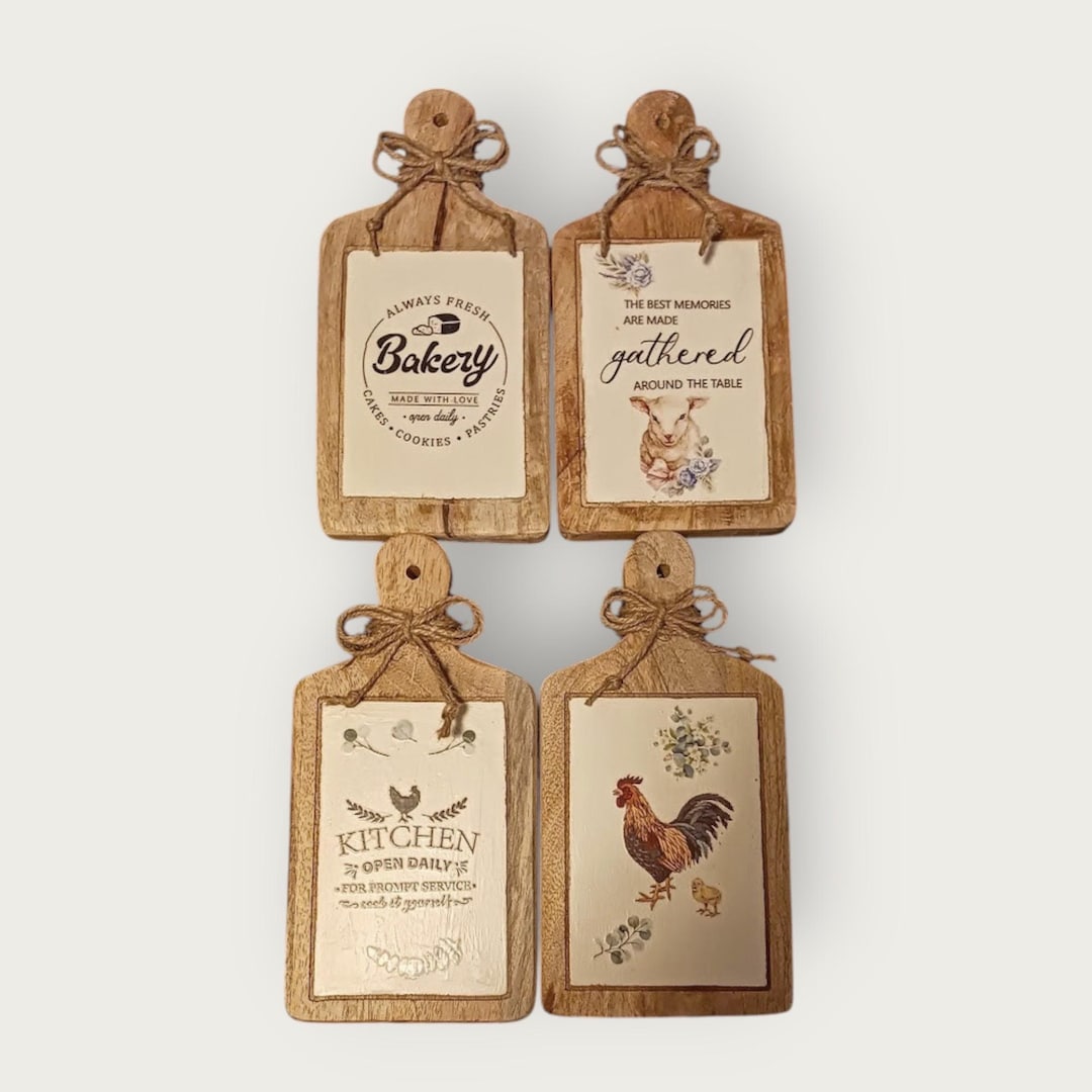 Mini Ceramic Insert Trivet: Stained Wood, Twine Detail - Etsy