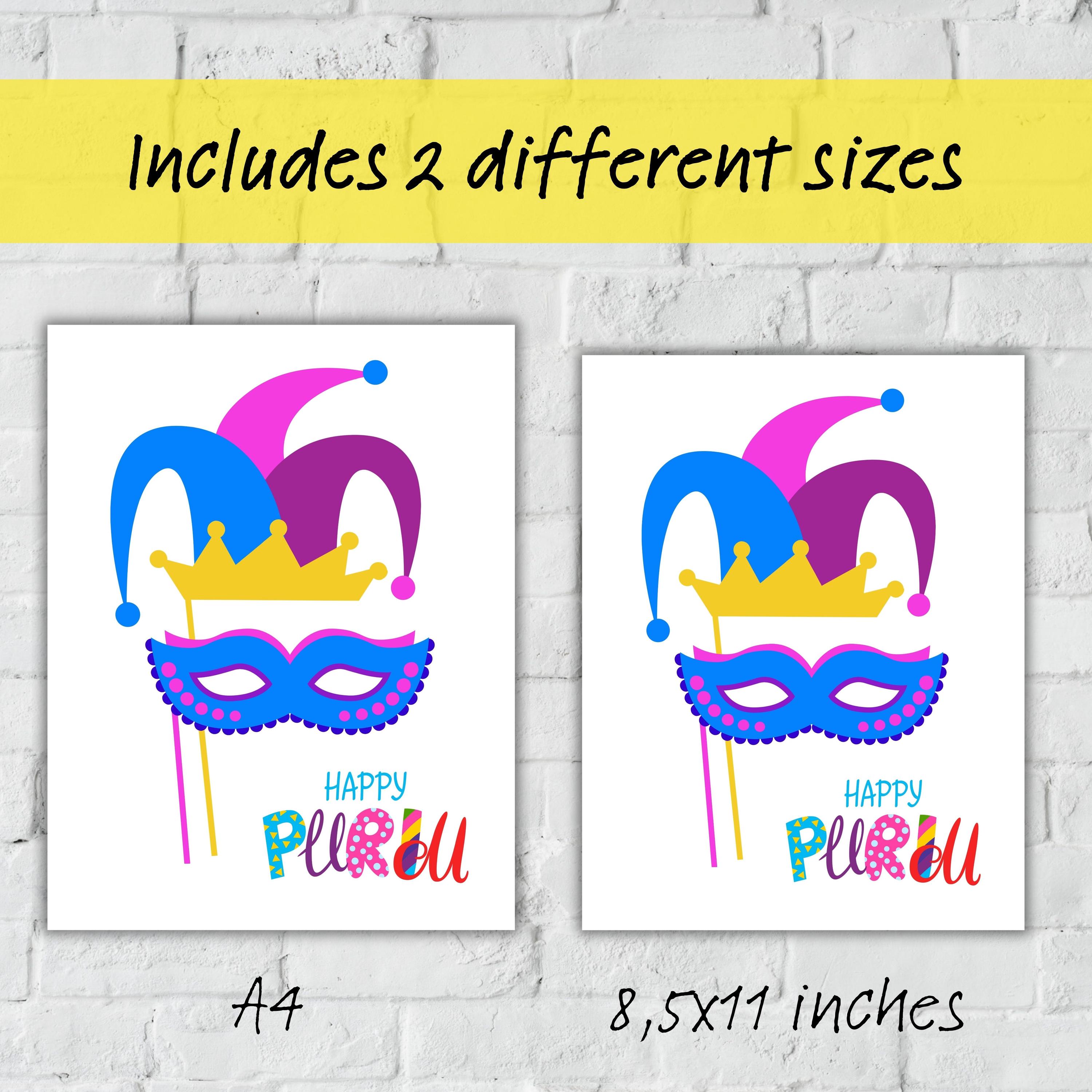 Purim Handprint Art, Jewish Holiday Craft, DIY Purim Mask, Happy Purim ...