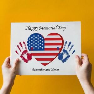 Memorial Day Handprint Craft, Remember and Honor, USA Flag Handprint ...