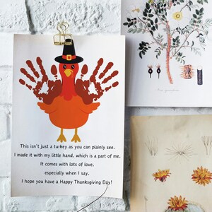 Thanksgiving Turkey Handprint Art, Printable Thanksgiving DIY Activity ...