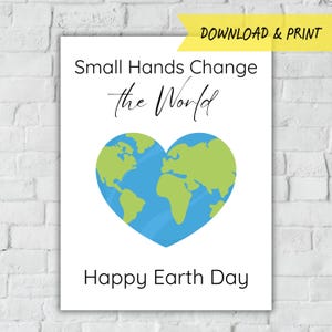 Earth Day Handprint Art, Small Hands Change the World, Save the Planet ...