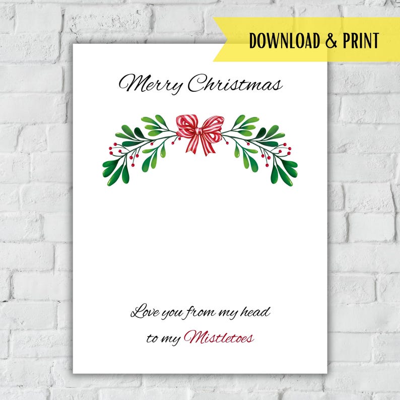 Christmas Mistletoe Footprint Craft, Printable Holiday Activity, Baby ...