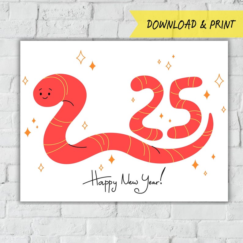 Chinese New Year Handprint Craft, Year of the Snake Art for Kids, Happy ...