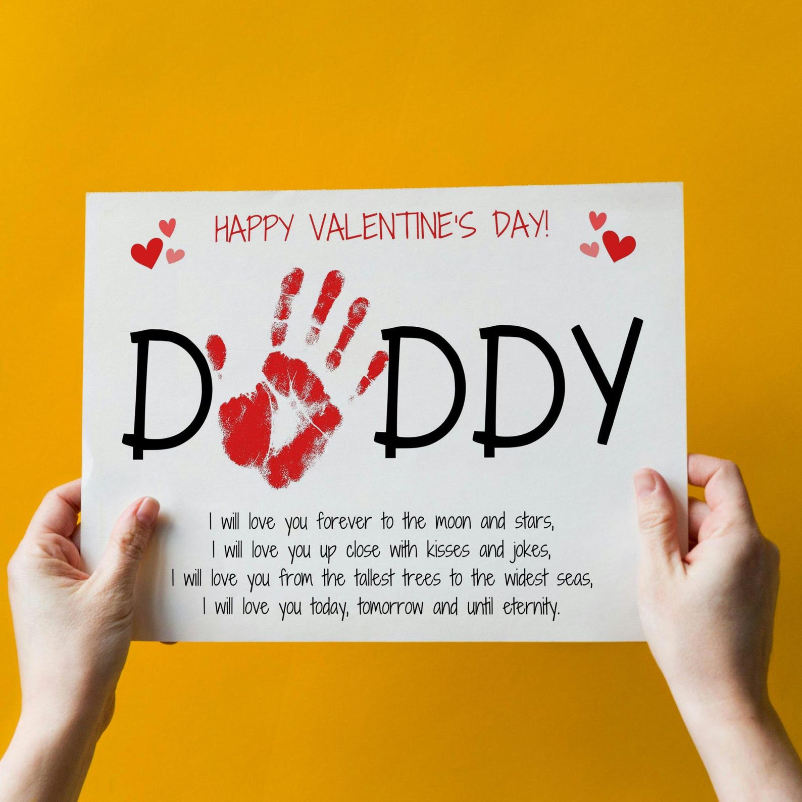 Valentines Day Poem for Dad, Daddy Love Handprint Art, Preschool ...