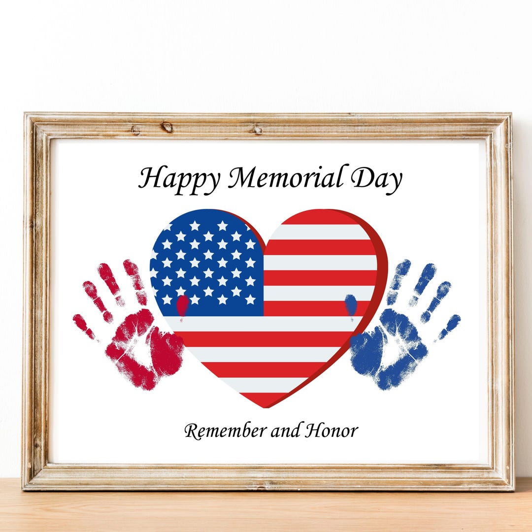 Memorial Day Handprint Craft, Remember and Honor, USA Flag Handprint ...