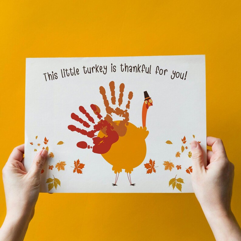 Thankful Turkey Handprint Art, Thanksgiving Craft for Kids, Preschool ...