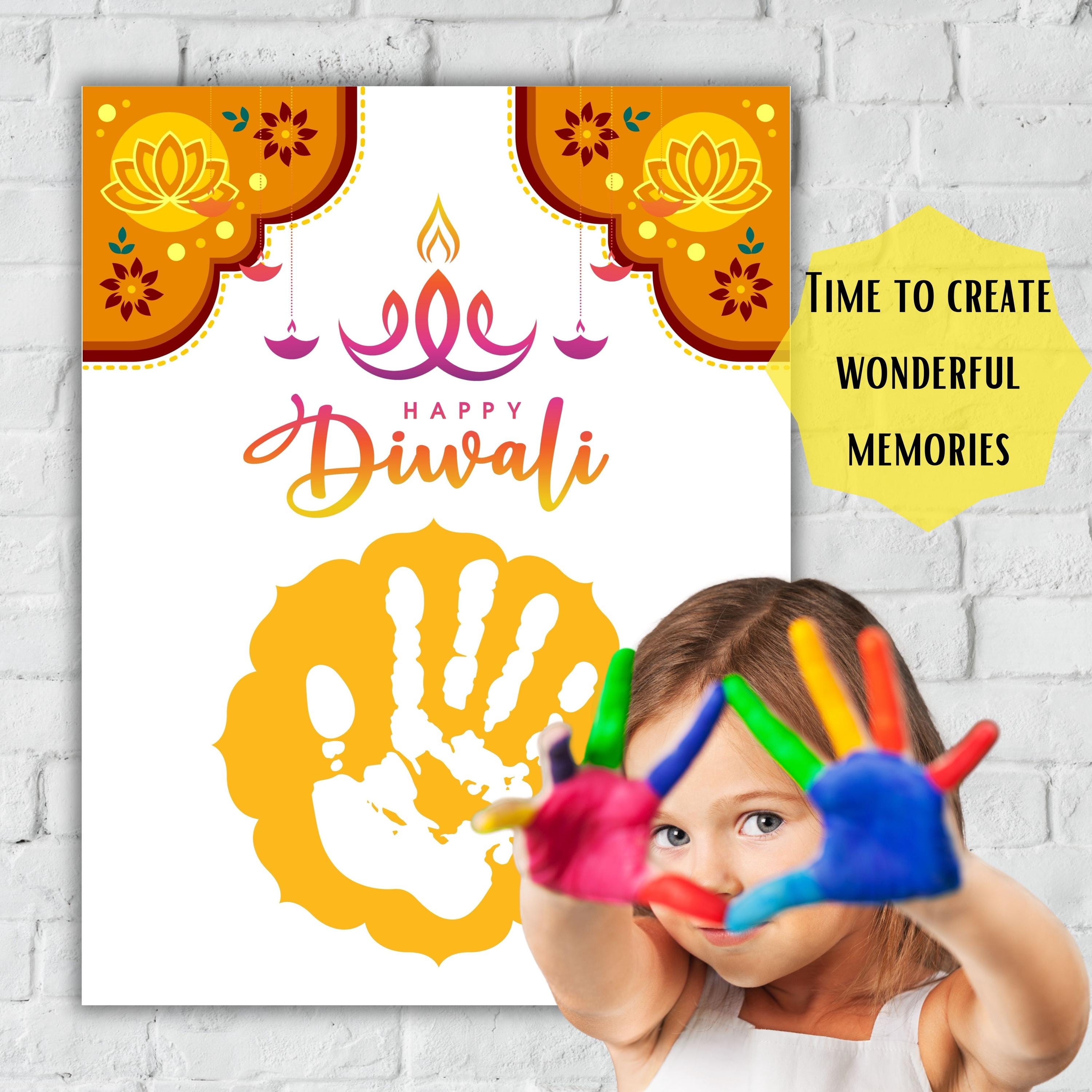 Diwali Handprint Craft for Kids, Printable Diwali Activity, Festival of ...