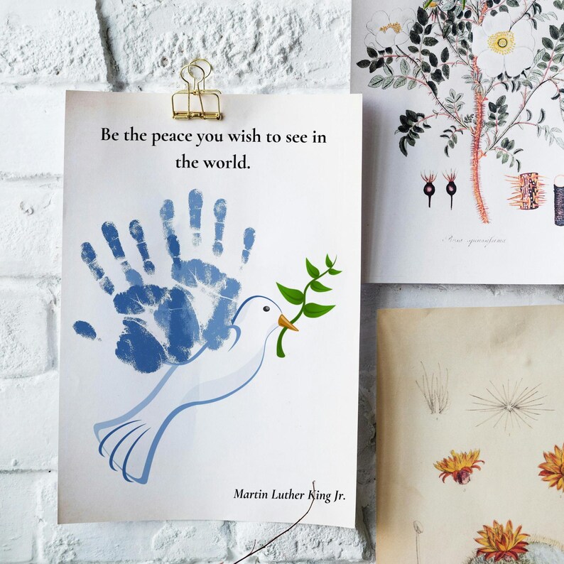 Martin Luther King Jr Art Project: Peace Dove Handprint Art, MLK Day ...