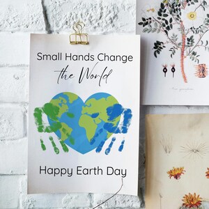 Earth Day Handprint Art, Small Hands Change the World, Save the Planet ...