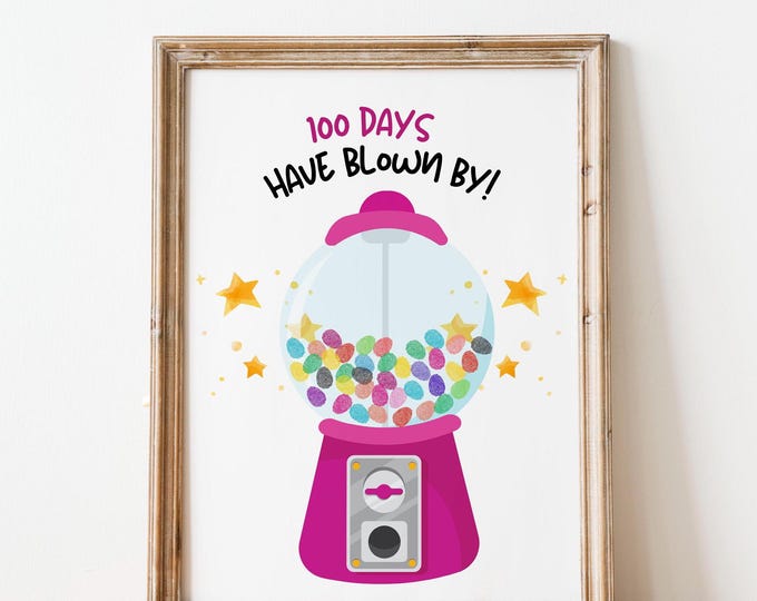 100 Days of School Fingerprint Art, 100 Days Have Blown By, Classroom ...
