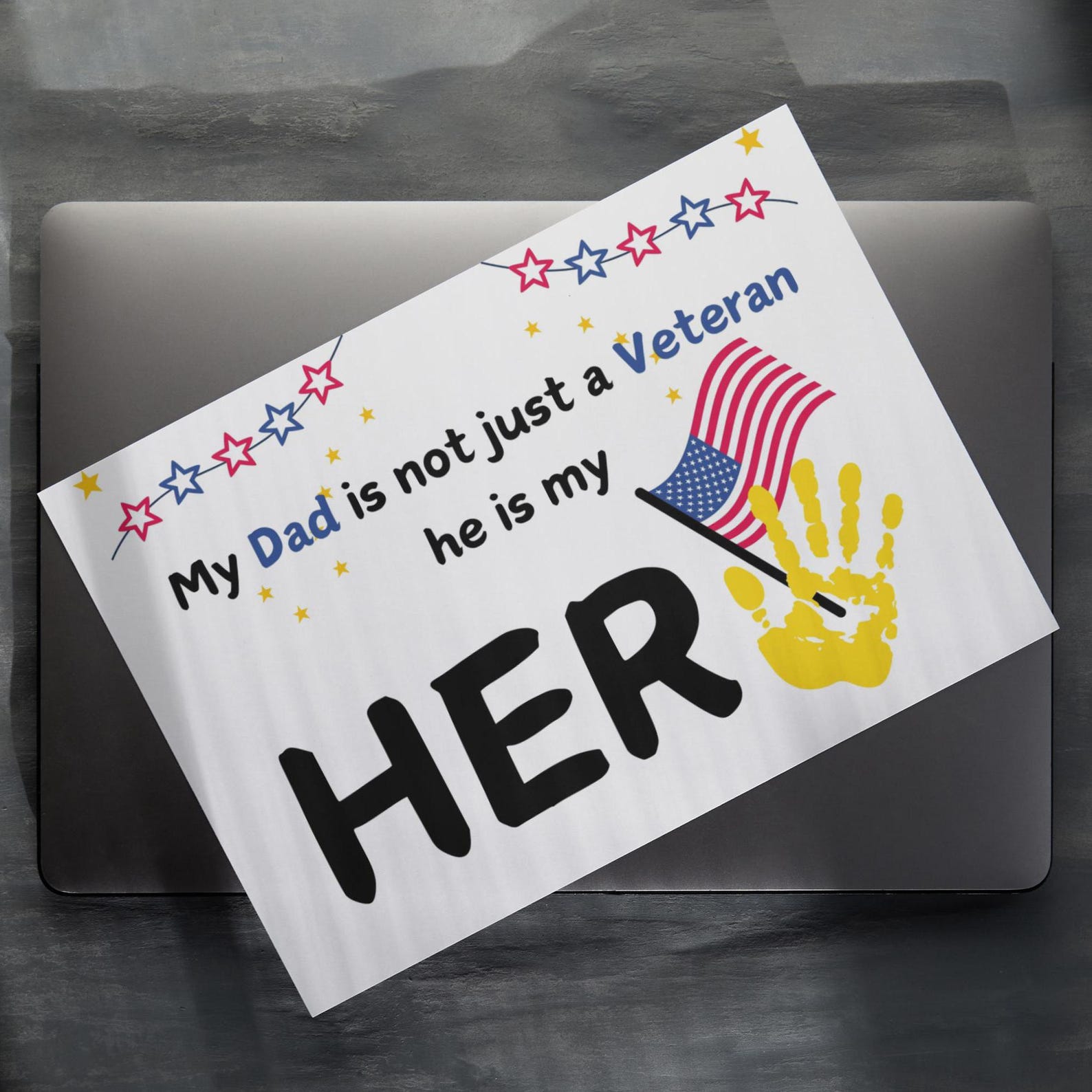 Veterans Day Handprint Gift for Dad, Printable Veterans Day Craft, My ...