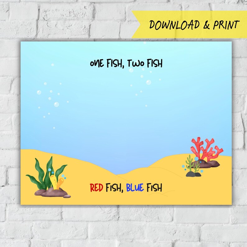 One Fish Two Fish Red Fish Blue Fish, Dr Seuss Week Handprint Art ...