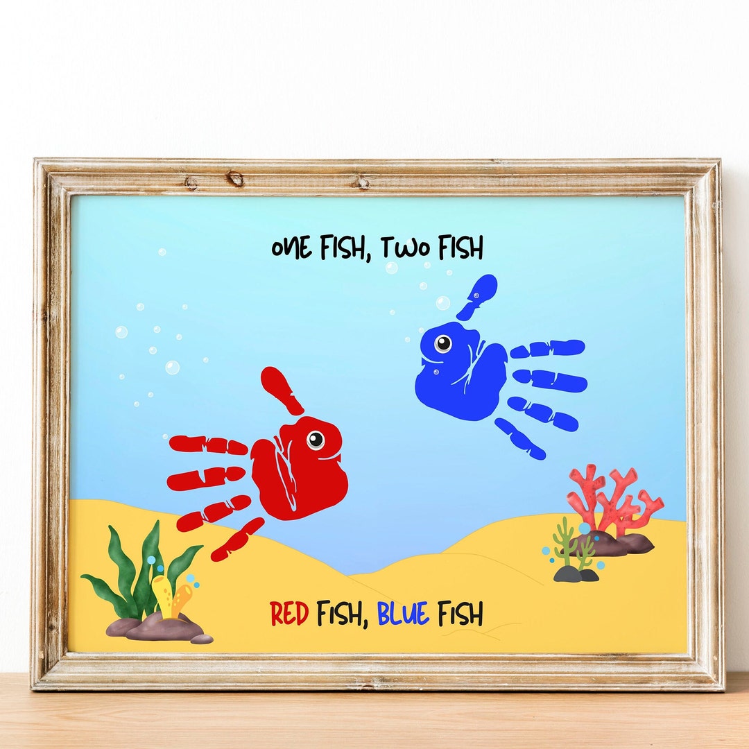 Dr. Seuss Handprint Activity, One Fish Two Fish, Red Fish Blue Fish ...