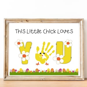 Easter Chick Handprint Art, Printable Easter Craft, Spring Handprint ...