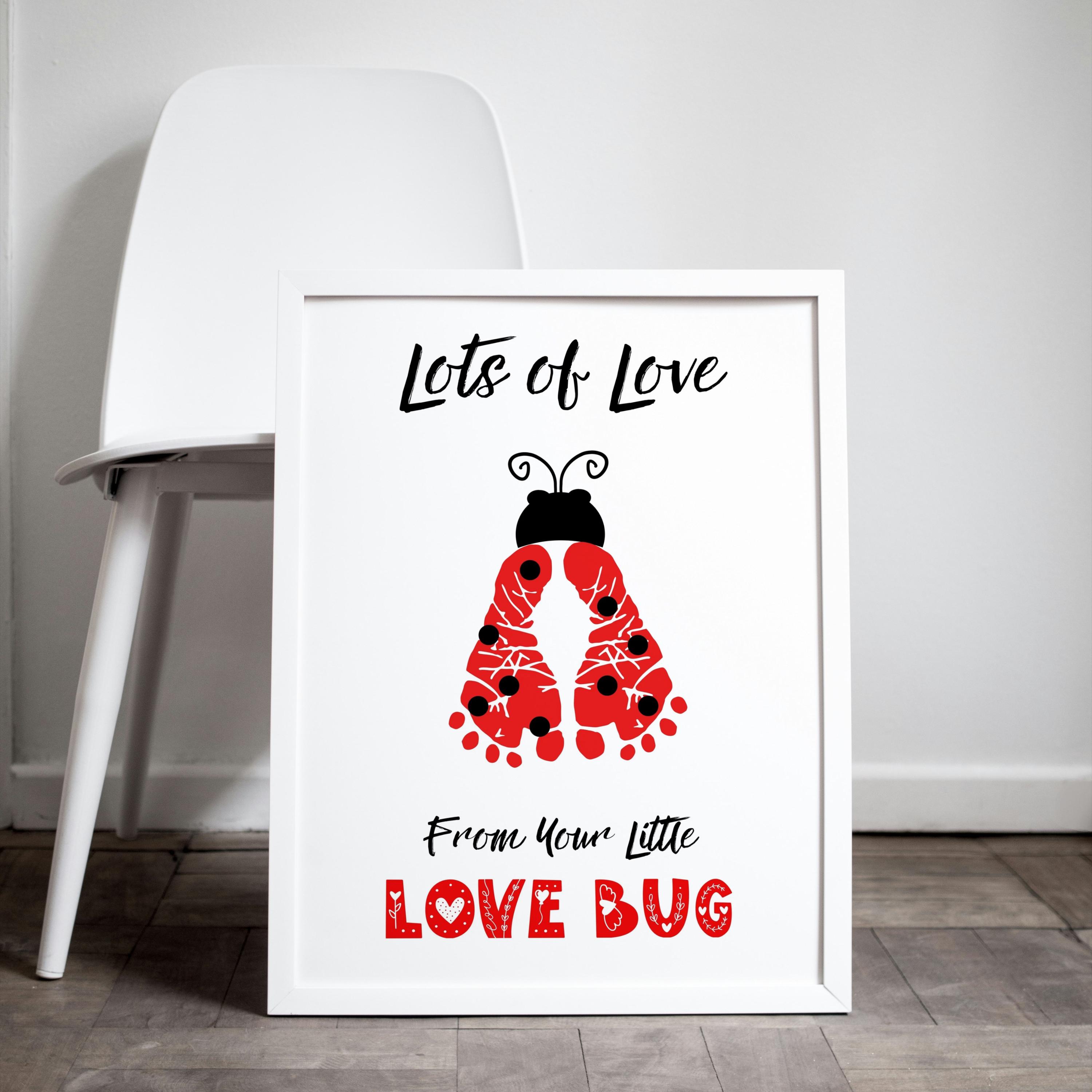 Love Bug Footprint Art, Valentine' S Day Crafts for Preschool, Baby's ...