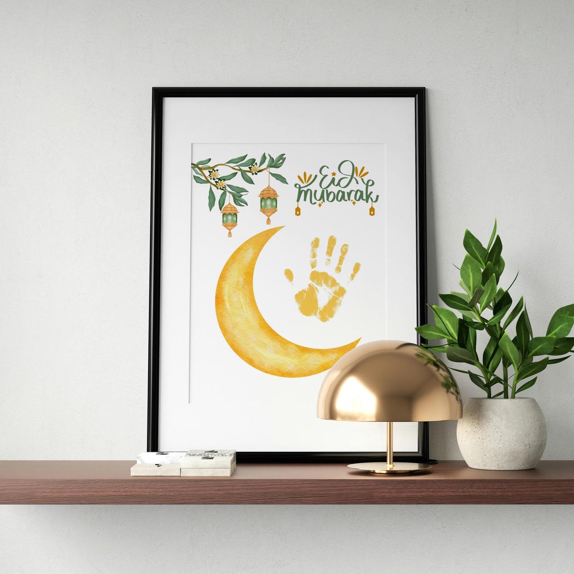 Eid Mubarak Handprint Art, Printable Ramadan Craft, Preschool Islamic ...