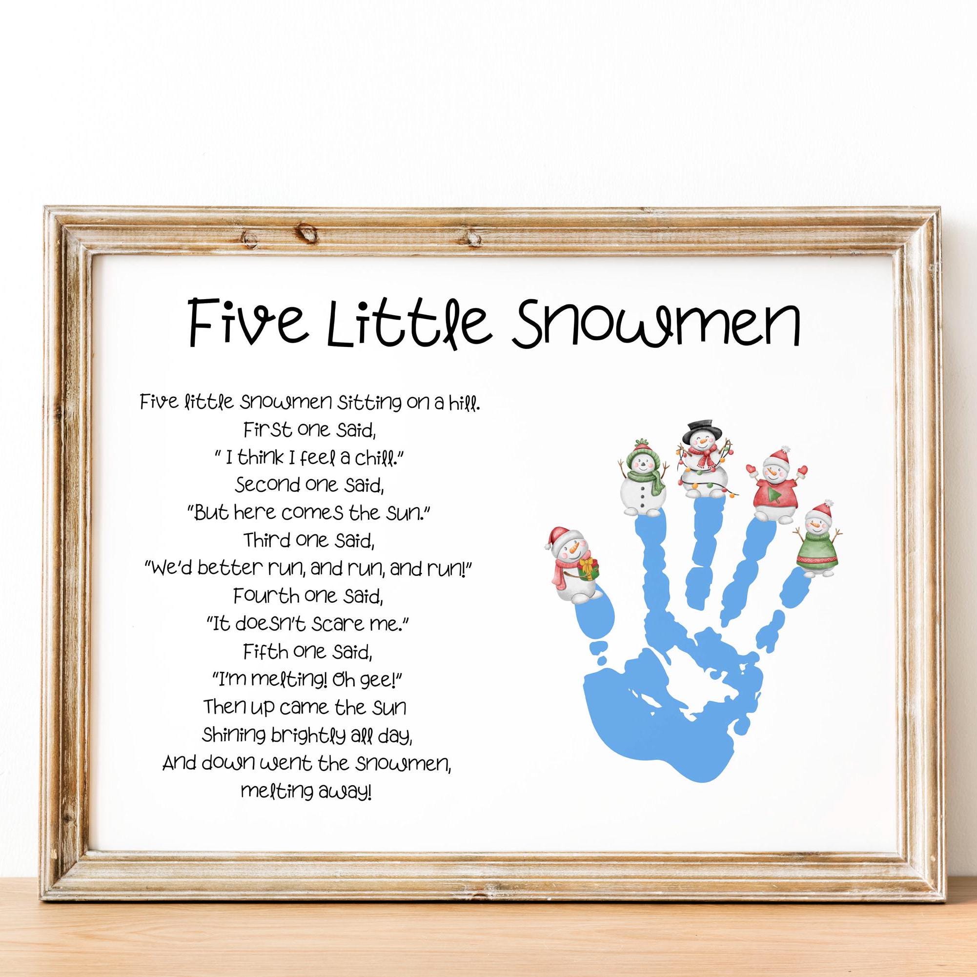 Five Little Snowmen Handprint Poem, Winter Handprint Craft Printable ...