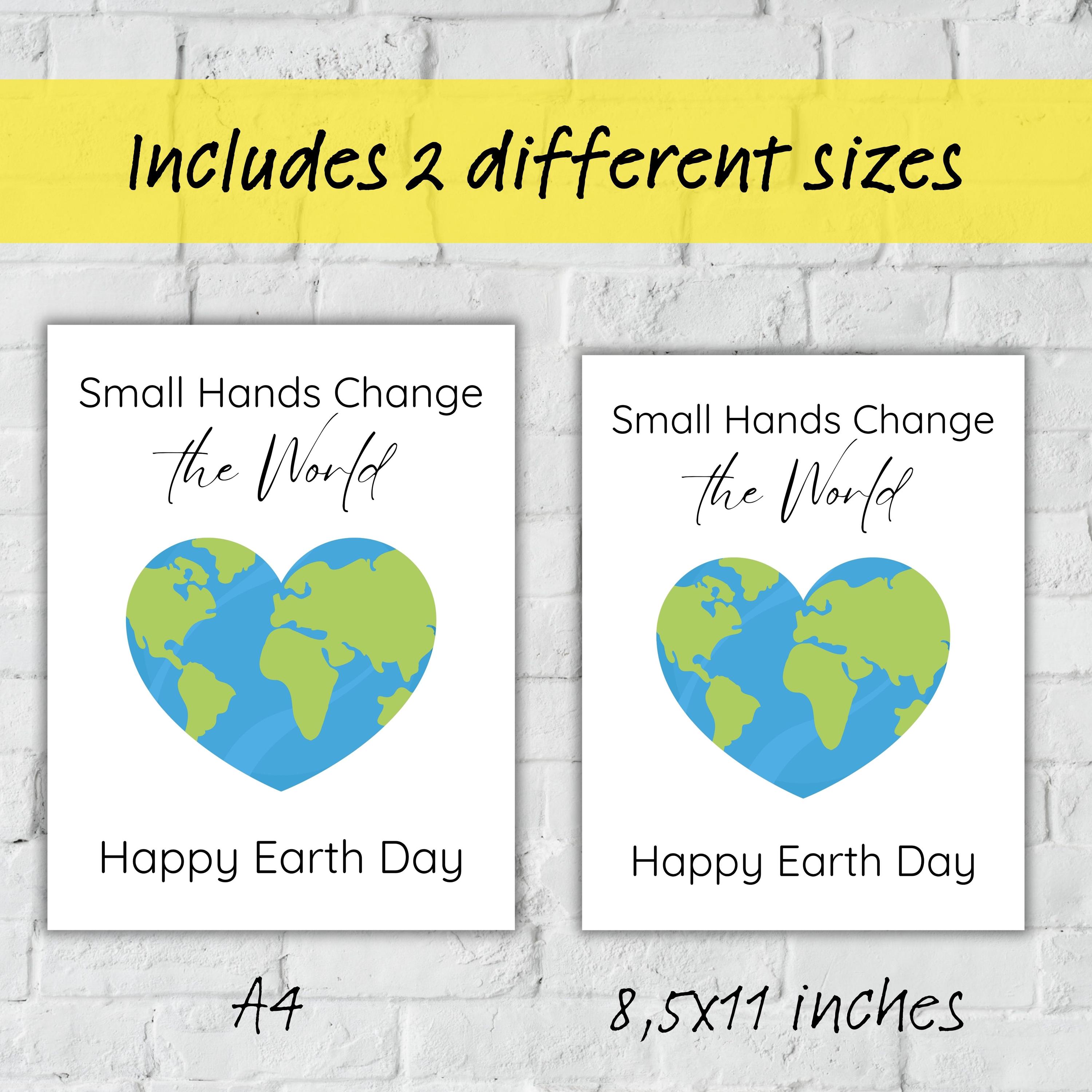 Earth Day Handprint Art, Small Hands Change the World, Save the Planet ...