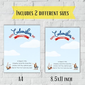 Columbus Day Handprint Craft, Printable Christopher Columbus Set, USA ...