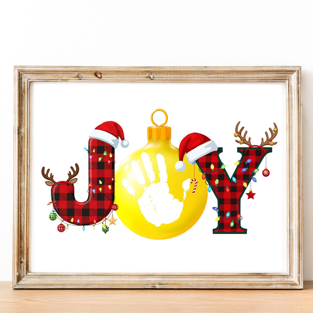 JOY Christmas Handprint Craft: Printable Holiday Keepsake, Instant ...