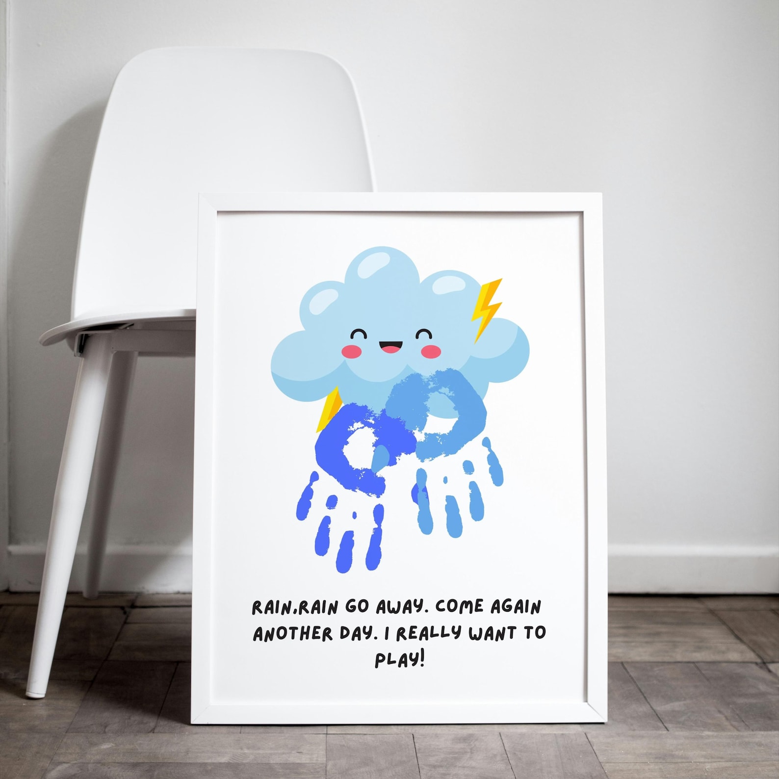 Rain, Rain Go Away, Spring Handprint Art, Weather Activity for ...