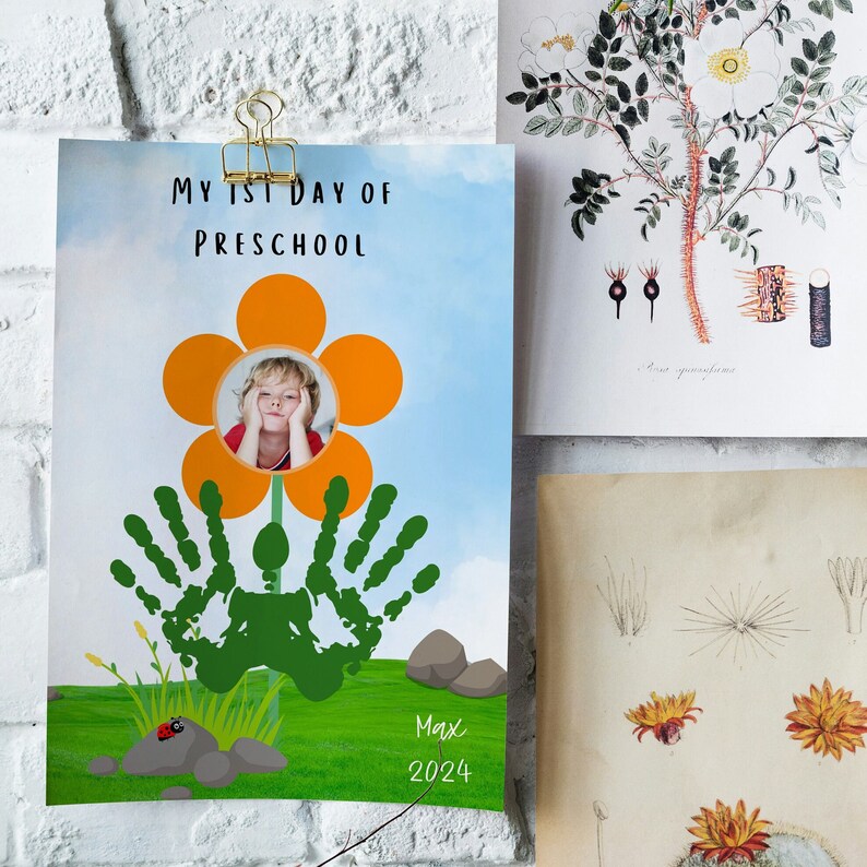 First Day of Preschool Interview, 1st Day of Pre K Handprint Craft ...