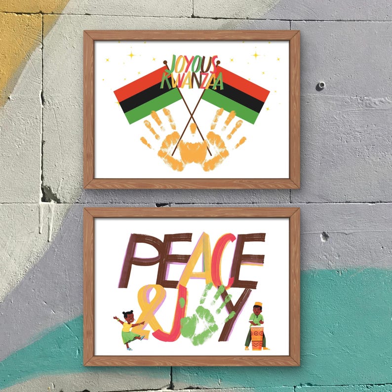 Kwanzaa Handprint Art Bundle, Printable Holiday Acitivity for Kids ...
