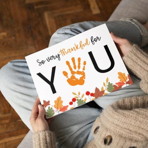 Thanksgiving Handprint Craft, Thankful for You, Printable Thanksgiving ...