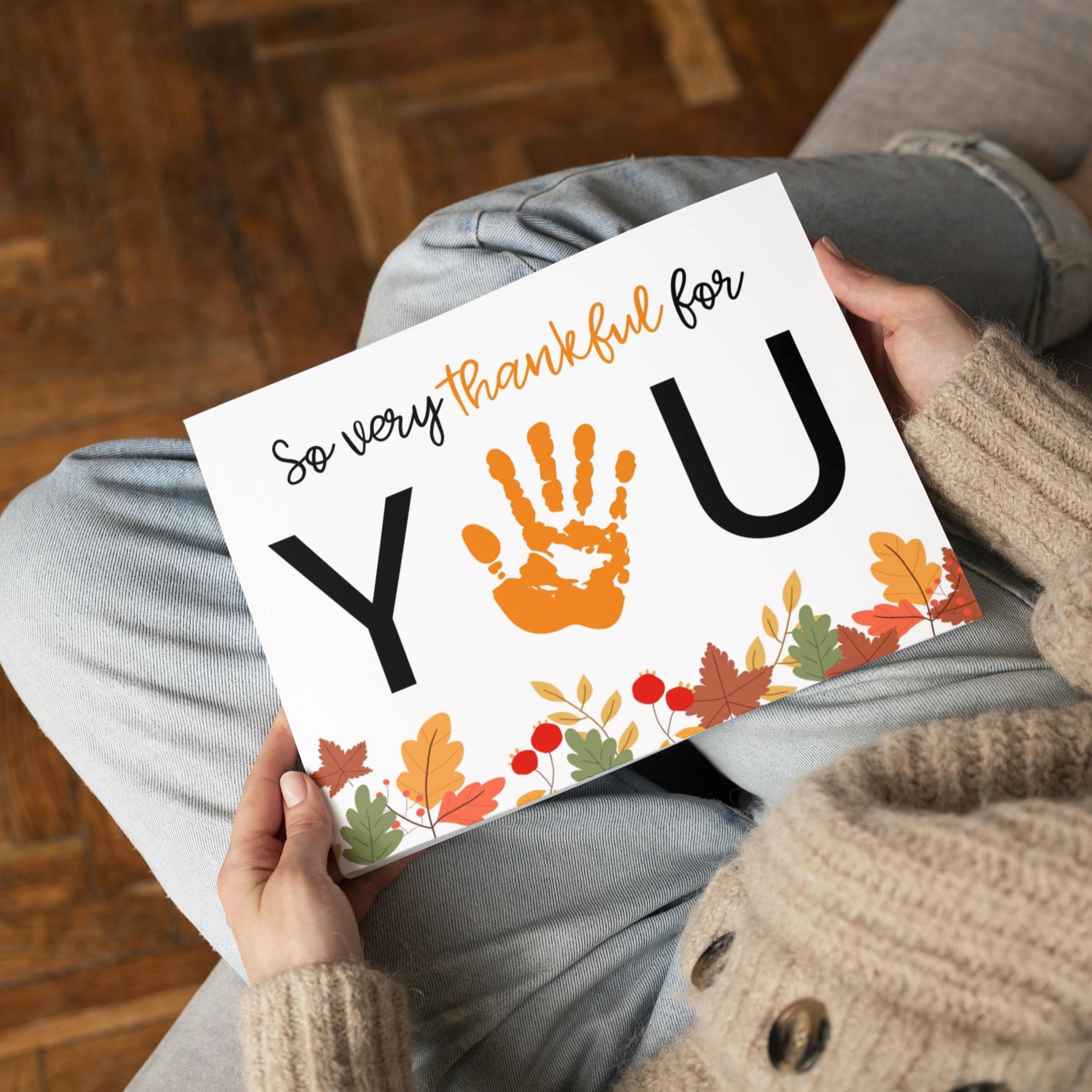 Thanksgiving Handprint Craft, Thankful for You, Printable Thanksgiving ...