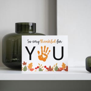 Thanksgiving Handprint Craft, Thankful for You, Printable Thanksgiving ...