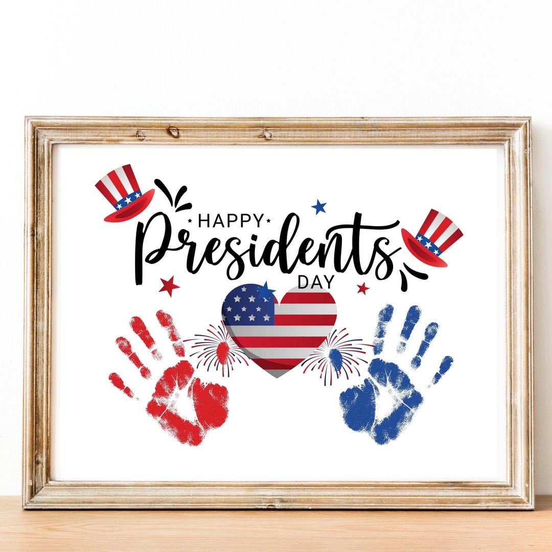 President's Day Handprint Art, USA Presidents Craft, Printable ...
