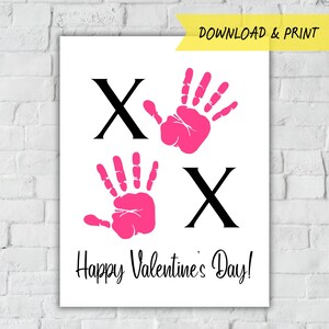 XOXO Valentines Day Handprint Art, DIY Valentines Craft for ...