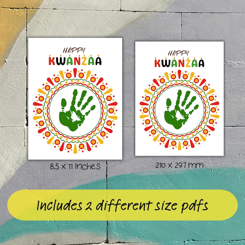 Kwanzaa Handprint Art Bundle, Printable Holiday Acitivity for Kids ...