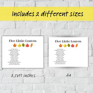Fall Leaves Handprint Craft, Five Little Leaves Poem, Printable Autumn ...