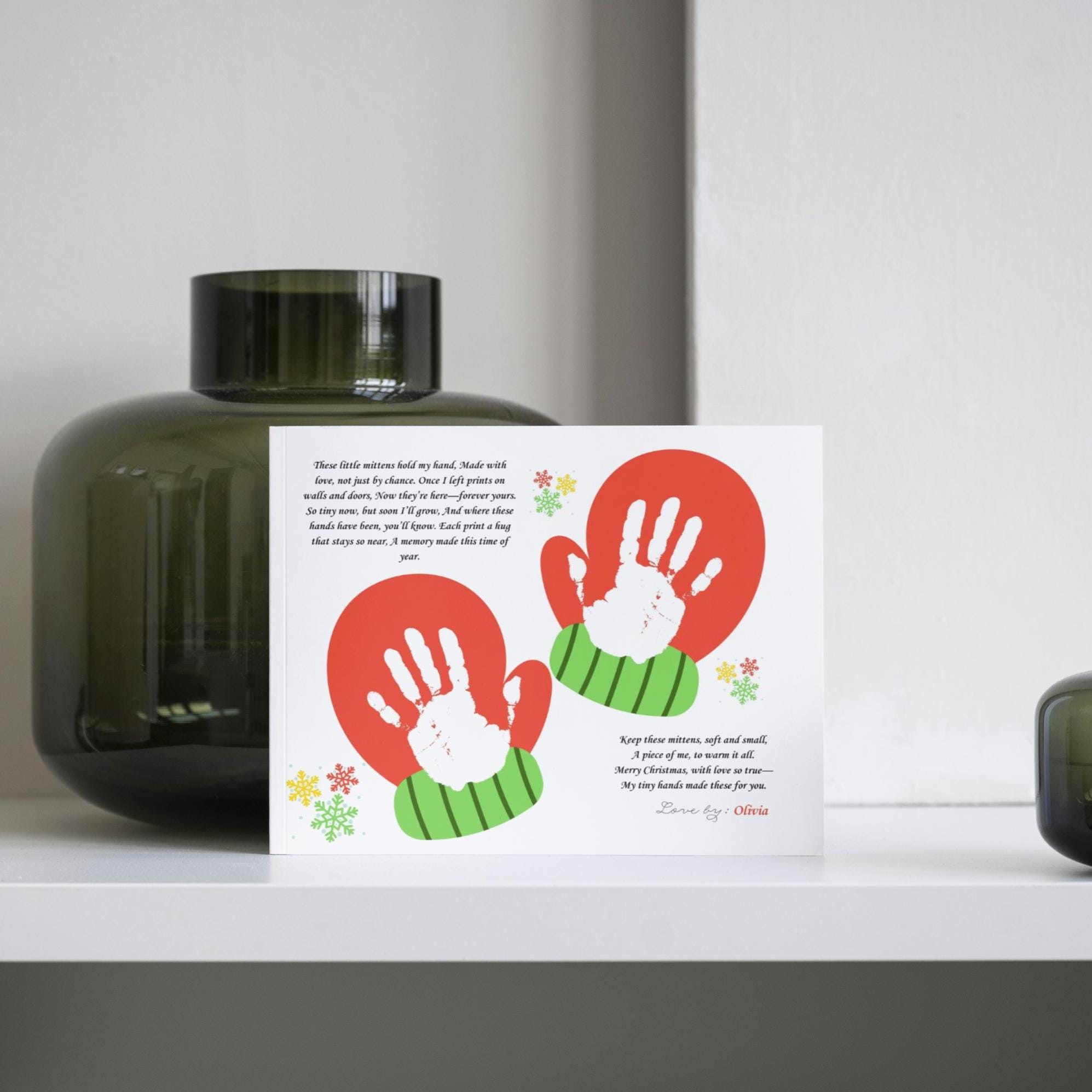 Christmas Mitten Poem Handprint Craft: Printable Winter Keepsake ...