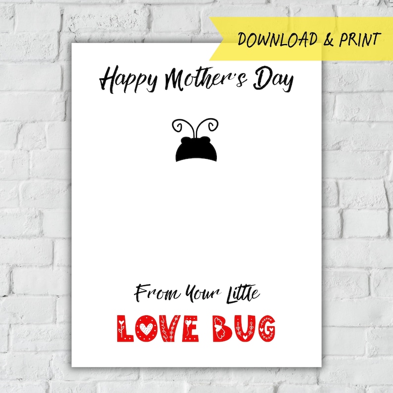 Mother's Day Footprint Art, Little Love Bug Craft, Happy Mothers Day ...