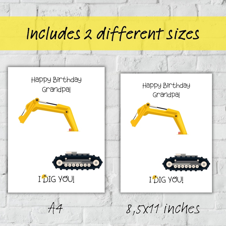 Construction Handprint Art for Grandpa, Happy Birthday Gift From ...
