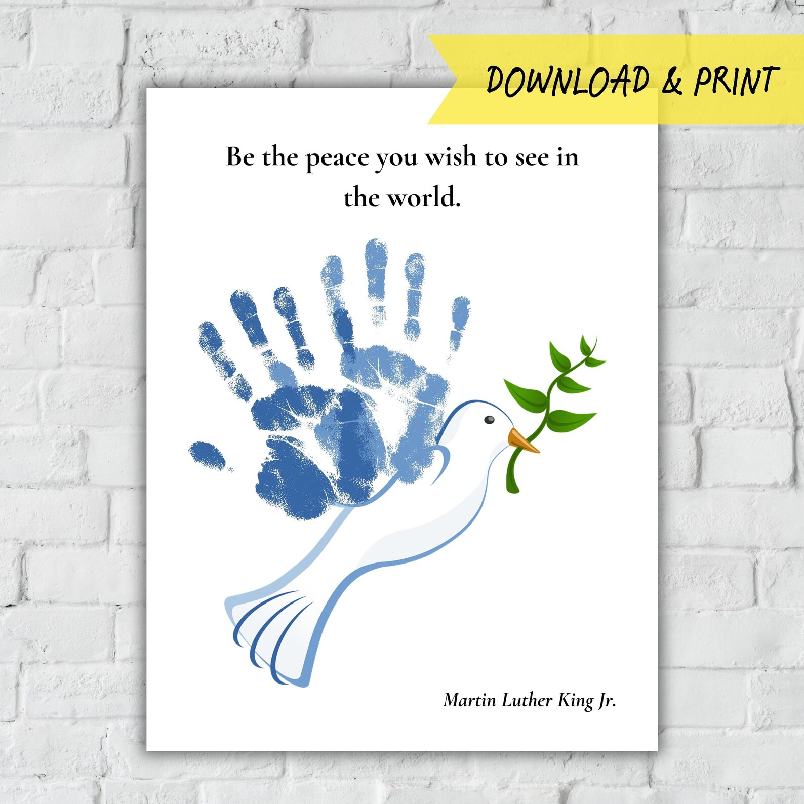 Martin Luther King Jr Art Project: Peace Dove Handprint Art, MLK Day ...