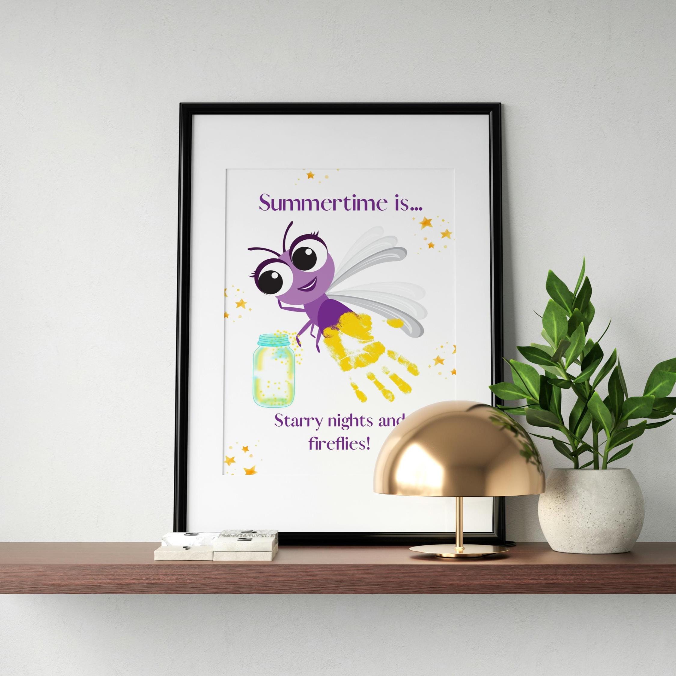 Firefly Handprint Art, Summer Activity for Kids, Printable Firefly Art ...