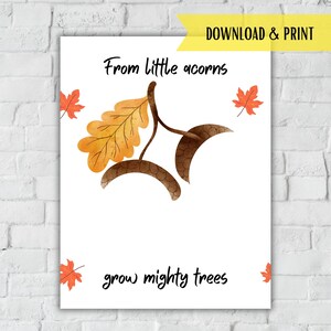 Little Acorns Handprint Craft, Printable Fall Handprint Activity, Kids ...