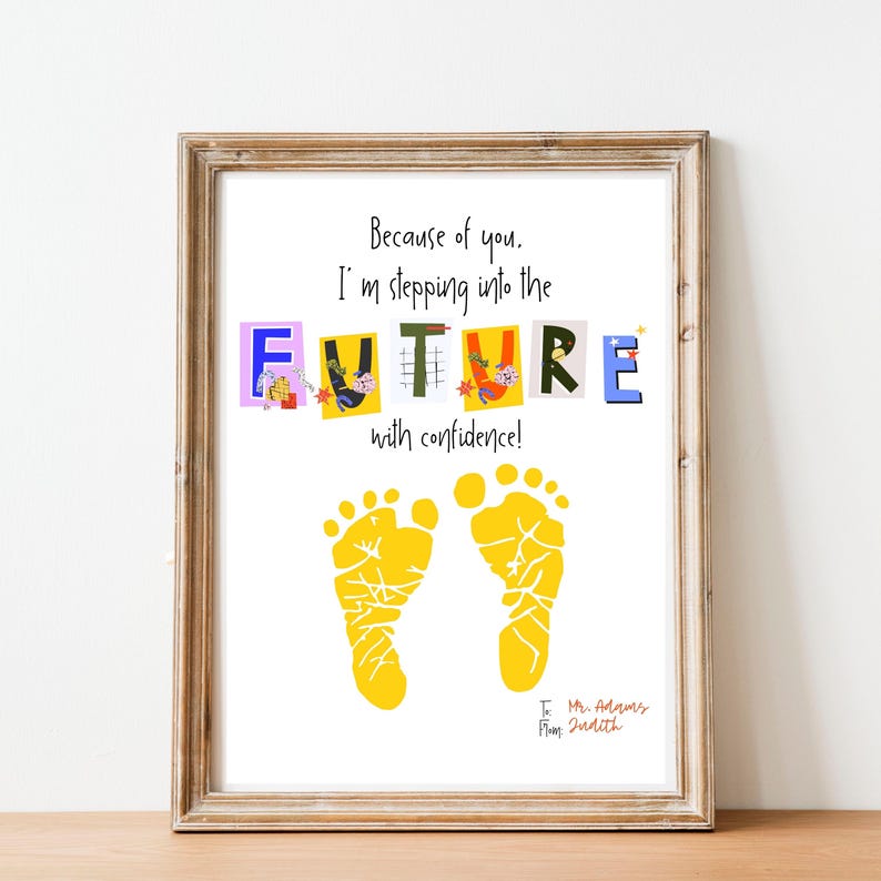 Stepping Into the Future, Teacher Appreciation Gift, Footprint Art ...