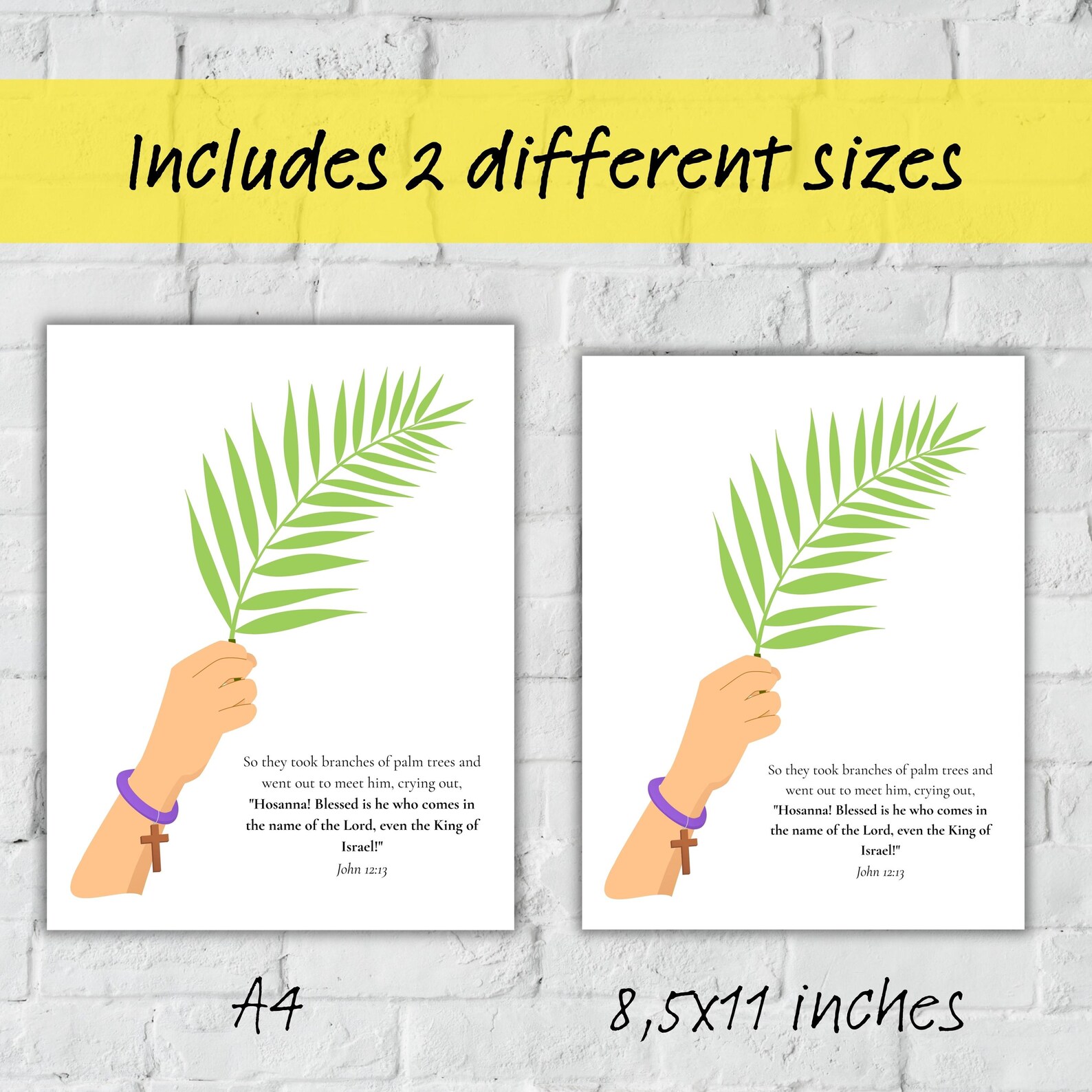 Palm Sunday, Hosanna Handprint Art, Easter Story Craft, Bible Activity ...