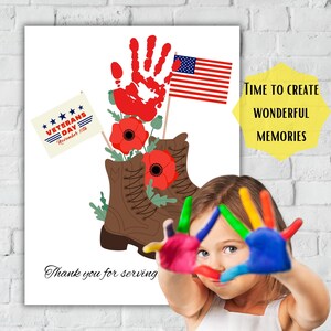 Veterans Day Handprint Craft for Kids, Thank You Veteran Card ...