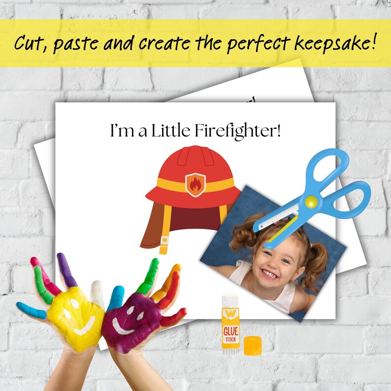 Little Firefighter Handprint Art, Fire Safety Week Craft, Community ...