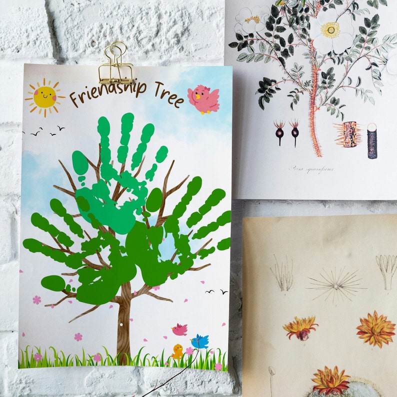 Friendship Day Handprint Craft, Printable Friendship Tree, DIY Kids ...